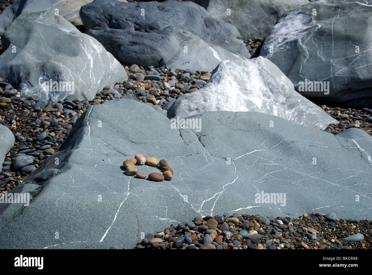 Aberystwyth Beach Ceredigion Wales UK Beach Rocks Pebbles Stock Photo ...