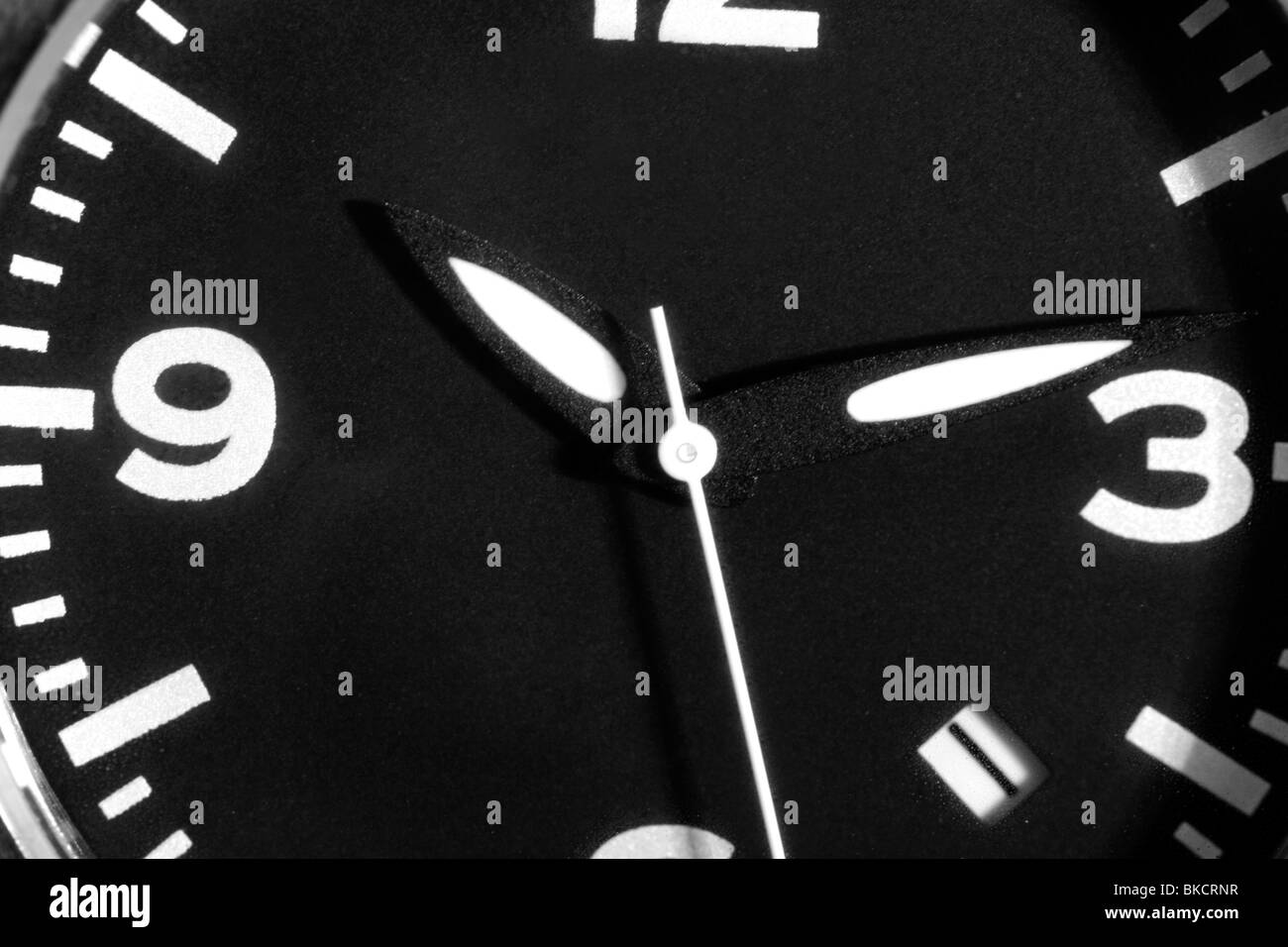 Black and white clock. Time running concept Stock Photo - Alamy
