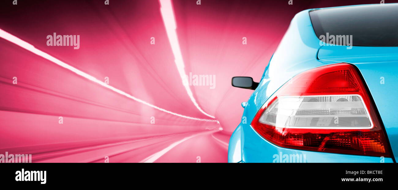 Car detail - back side, half. On the road Stock Photo - Alamy
