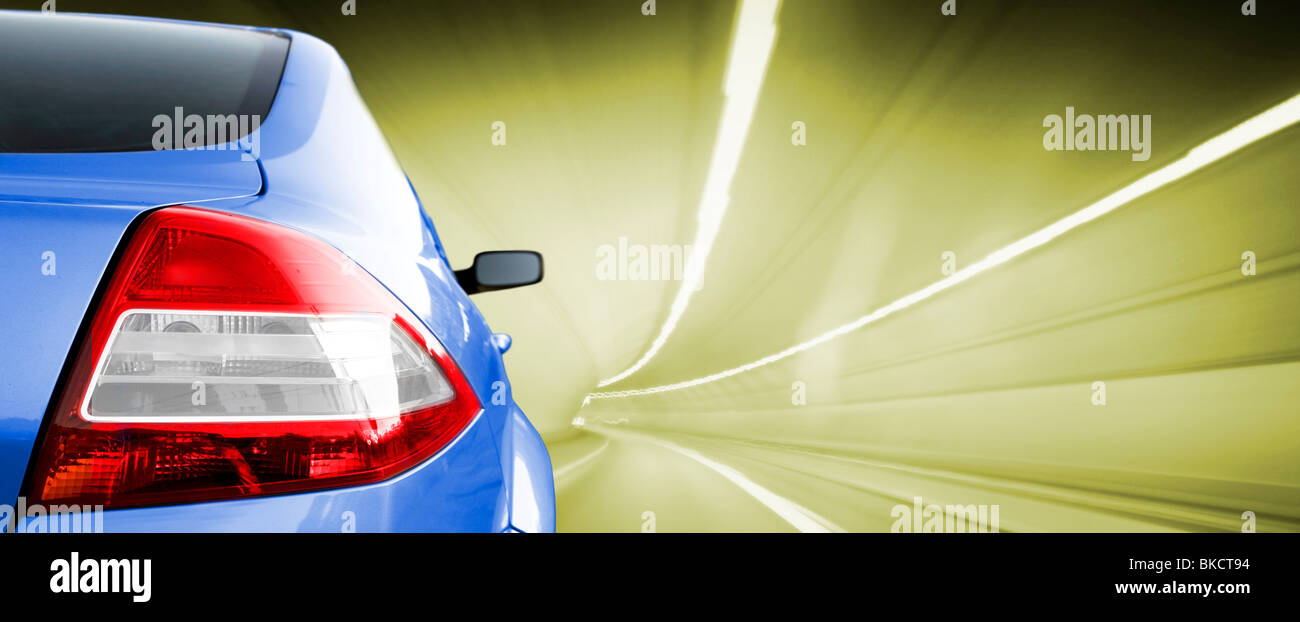 Car detail - back side, half. On the road Stock Photo - Alamy