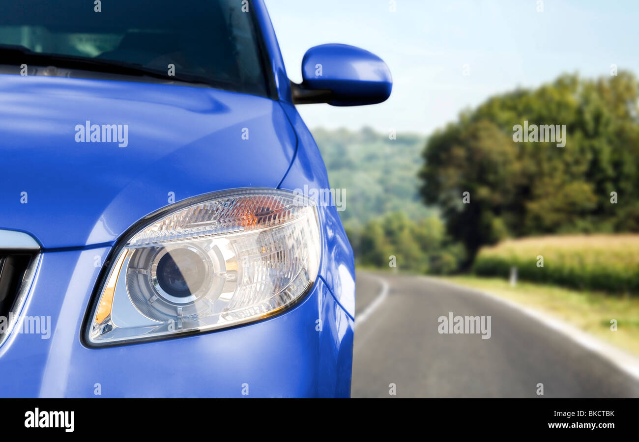 Great Car - Front side, half. On the road Stock Photo - Alamy