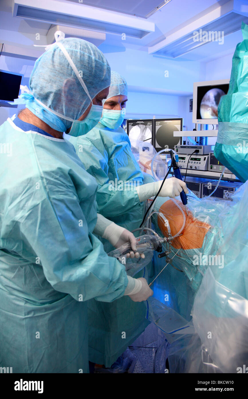 Hospital, surgery operation room, arthroscopic surgery of a hip Stock ...