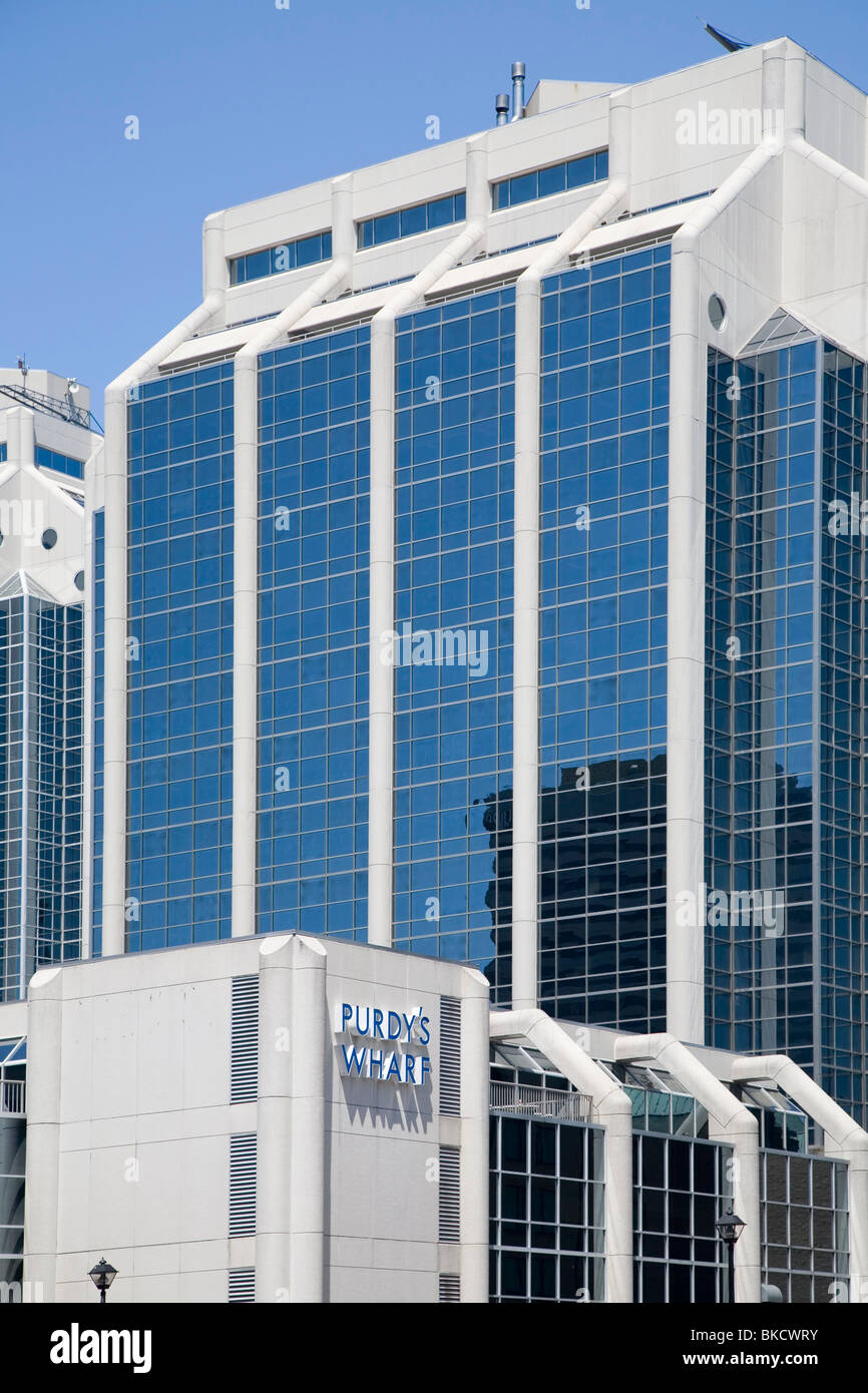 Twin towers of Purdy's Wharf, on the waterfront in Halifax, Nova Scotia ...