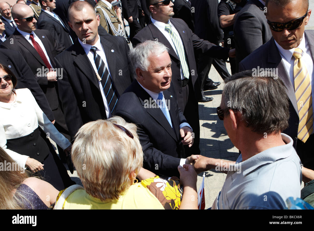 Polish president, Lech Kaczynski during the 2009 Polish Constitution ...