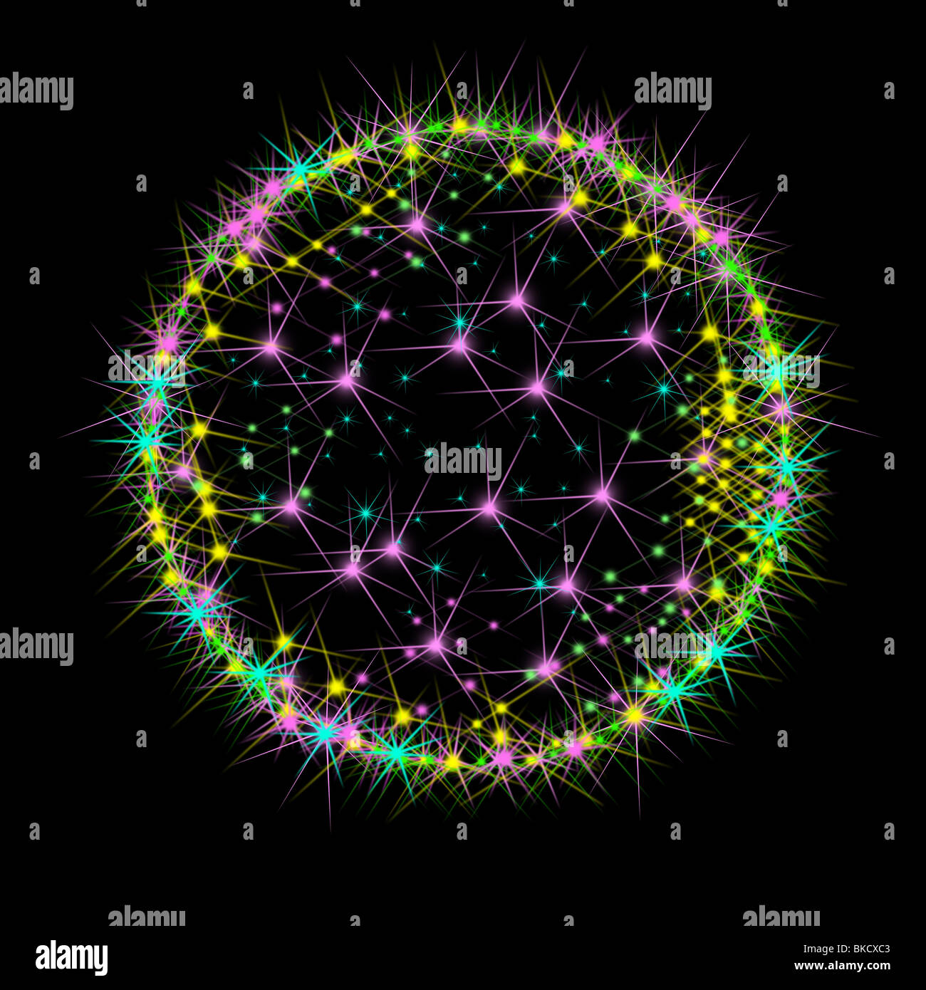 Abstract picture from colorful stars, circle shape Stock Photo - Alamy