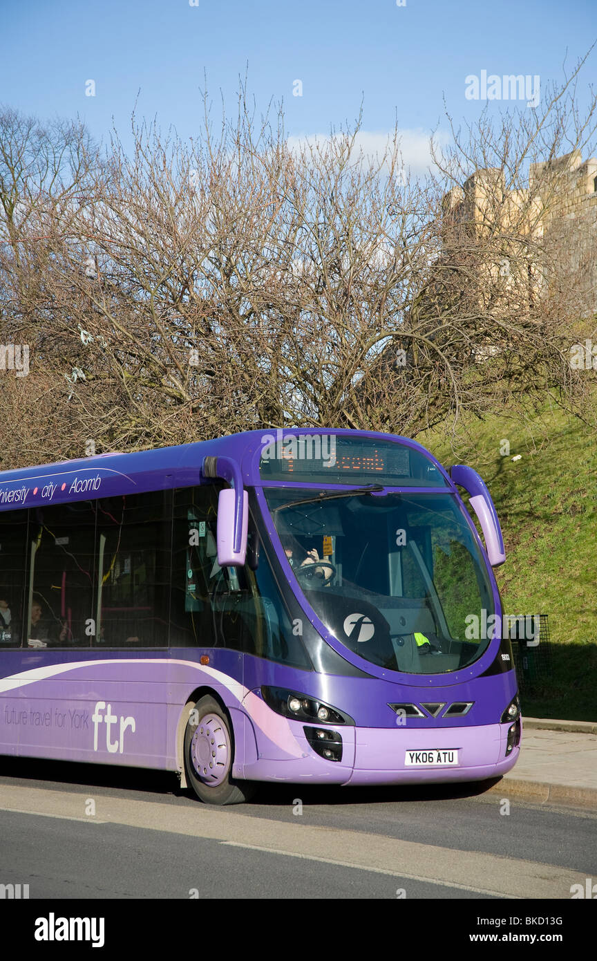 Ftr bus on a street in York city centre, England Stock Photo - Alamy