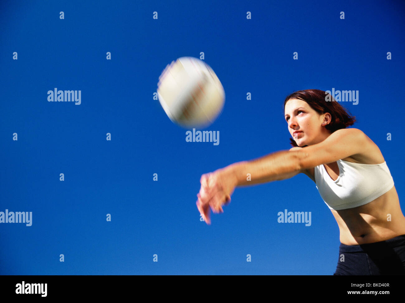 Teenage Girl Volleyball Player Setting Ball Stock Photo - Alamy