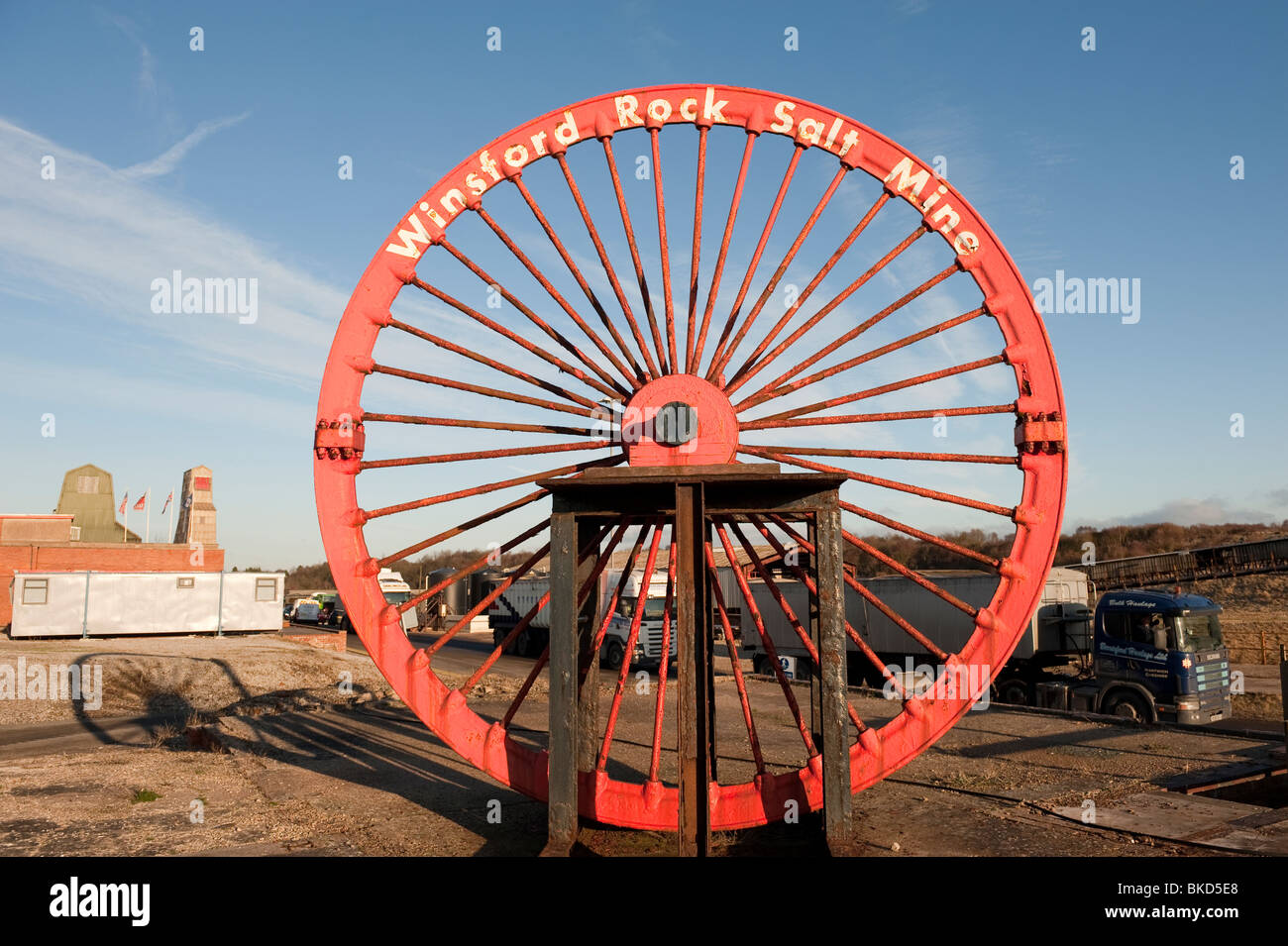 Winsford Rock Salt Mine Large shaft winding wheel Cheshire UK Stock ...