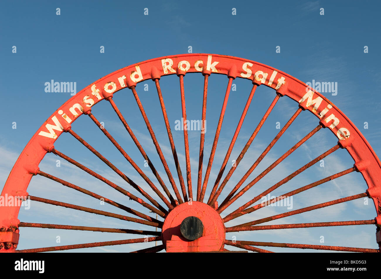 Winsford Rock Salt Mine Large shaft winding wheel Cheshire UK Stock ...