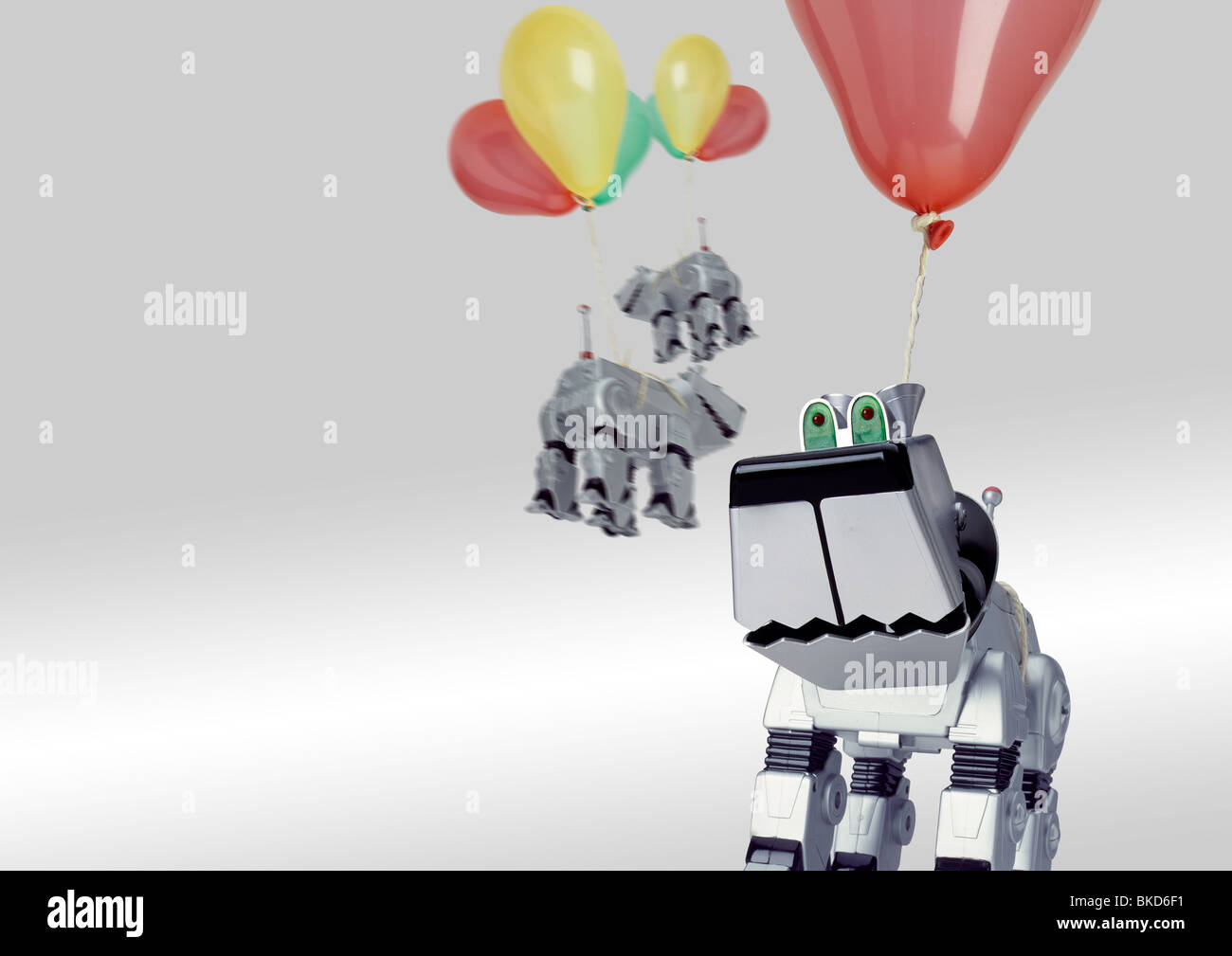 Flying robot dog in close crop and out of focus background Stock Photo ...