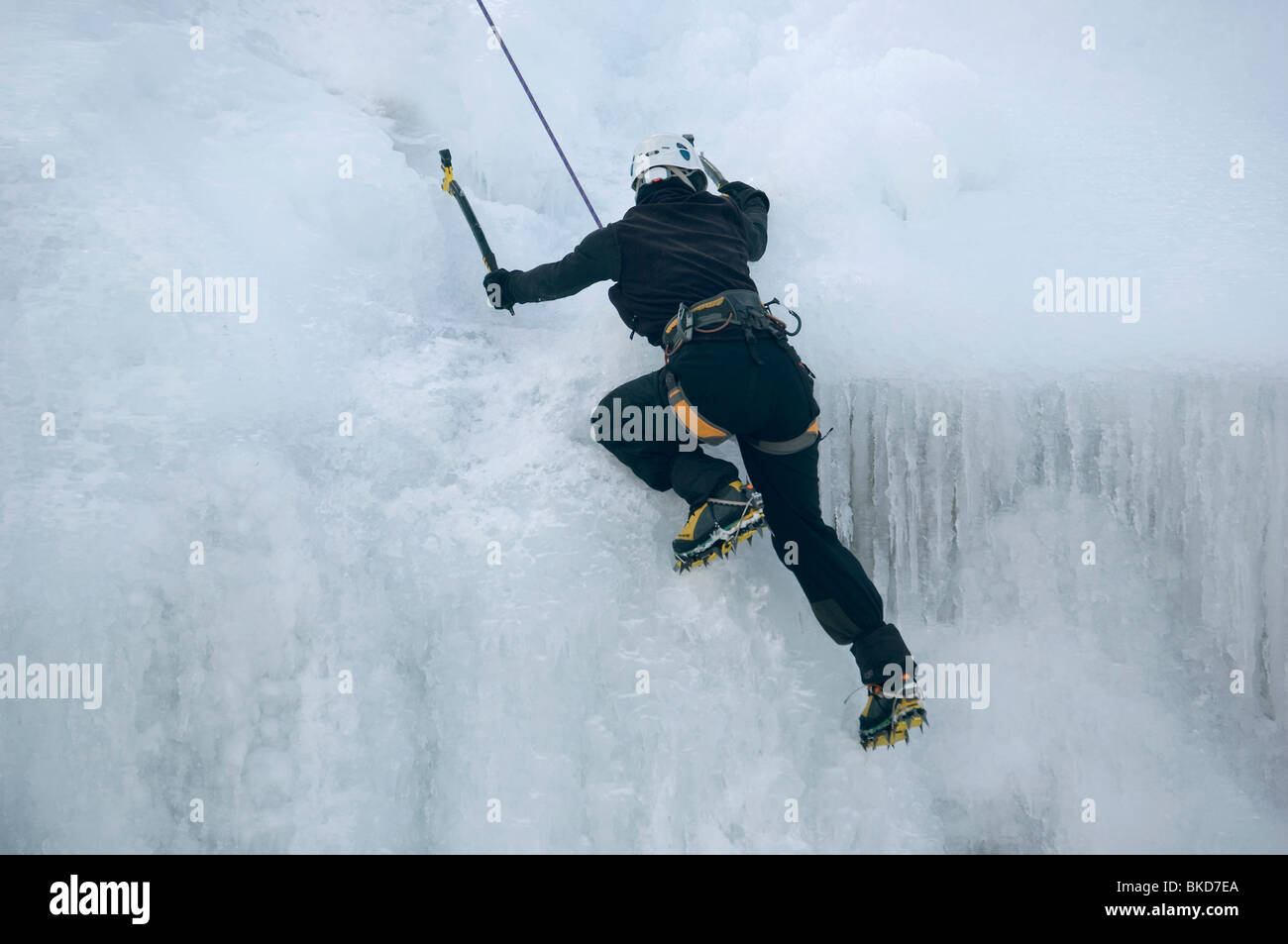 Woman ice climbing in Box Canyon,Ouray,Colorado Stock Photo - Alamy