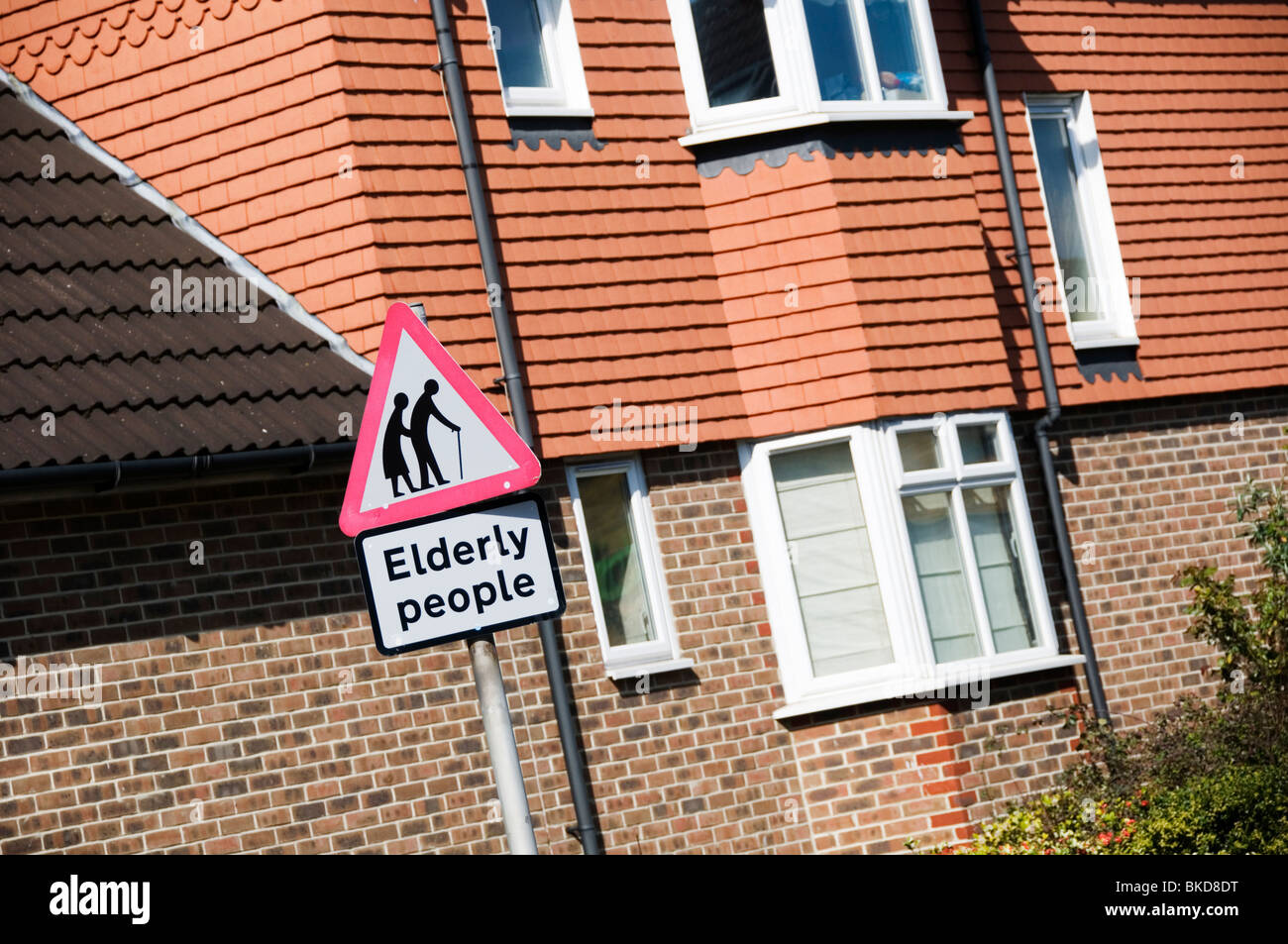 Elderly People warning road sign Stock Photo - Alamy