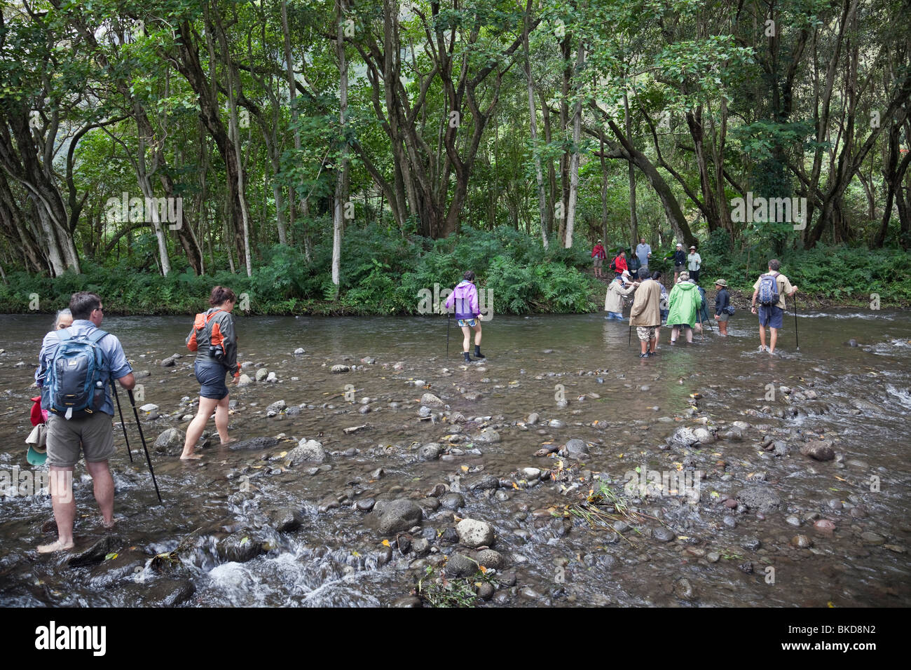 Cross a river and hikers hi-res stock photography and images - Alamy