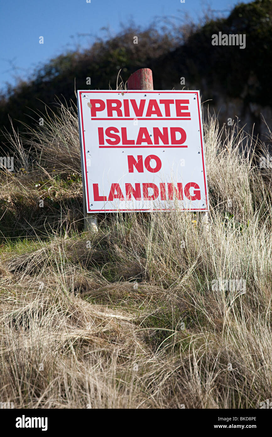 Private island no landing sign Caldey Island Pembrokeshire Wales UK ...
