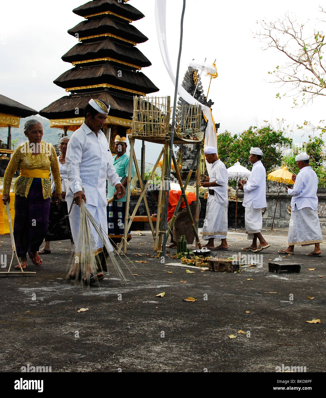 ritual at galungan festival , major bali ceremony ,Pura Sabakabian ...