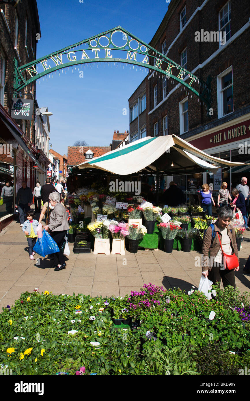 Newgate Market from Parliament Street York Yorkshire UK Stock Photo - Alamy