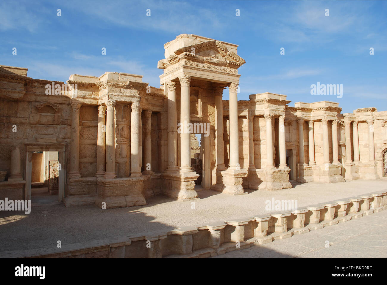 Theater in the ruins of the Palmyra archeological site, Tadmur, Syria ...