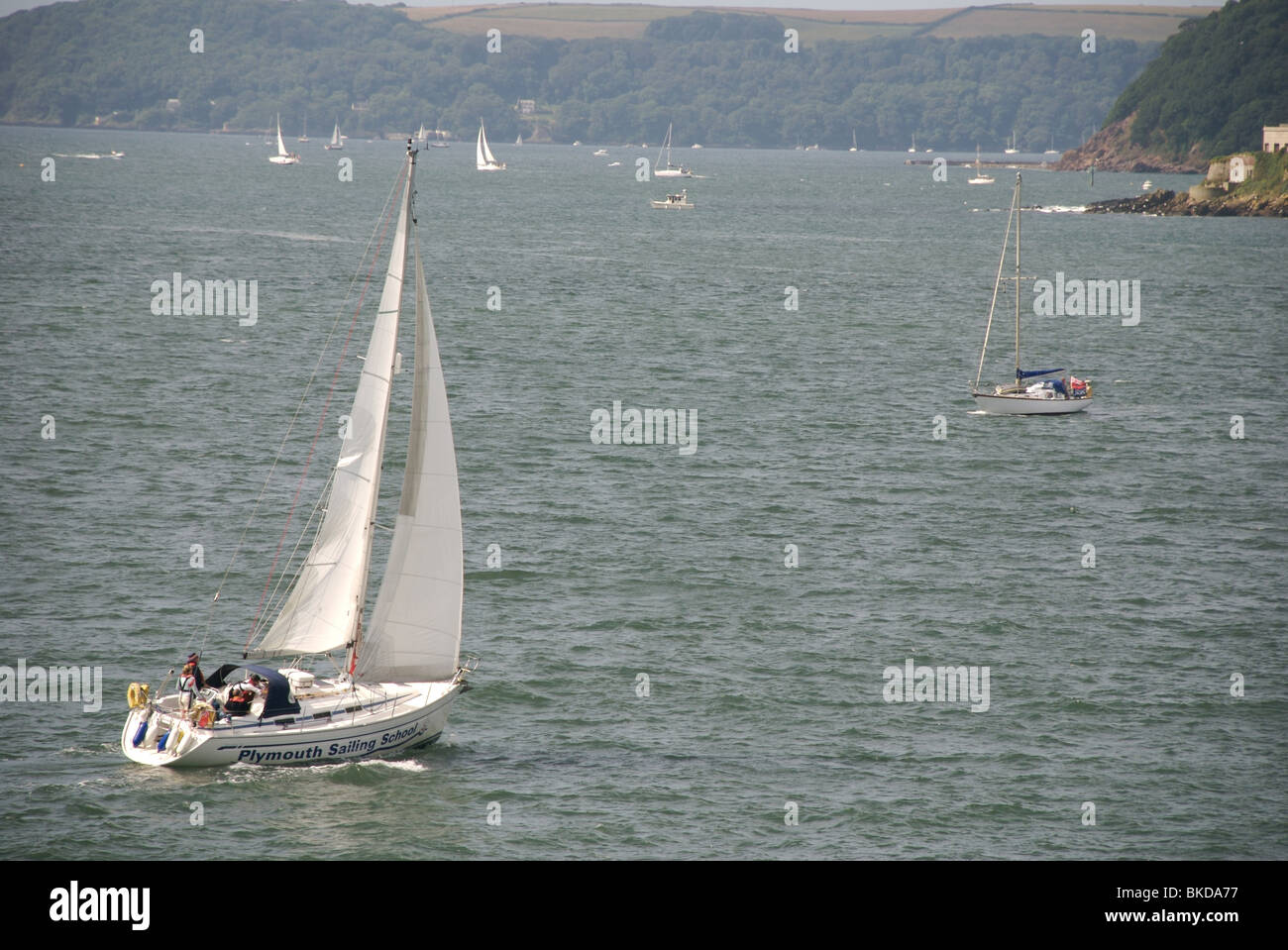 Plymouth Sailing School yacht, Plymouth, Devon, UK Stock Photo - Alamy