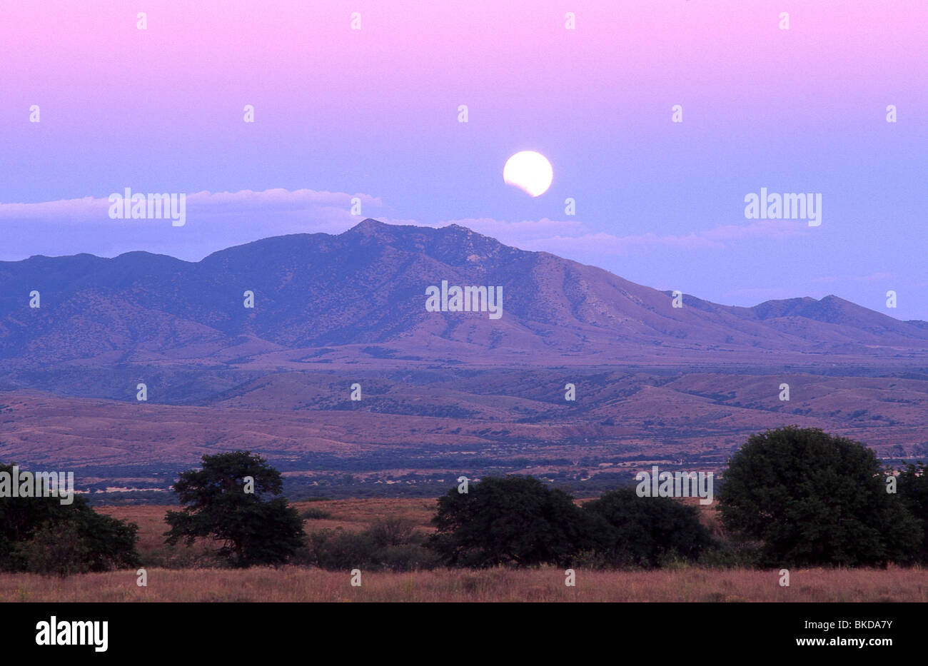 A lunar eclipse over the Empire-Cienega Conservation Area and Whetstone ...