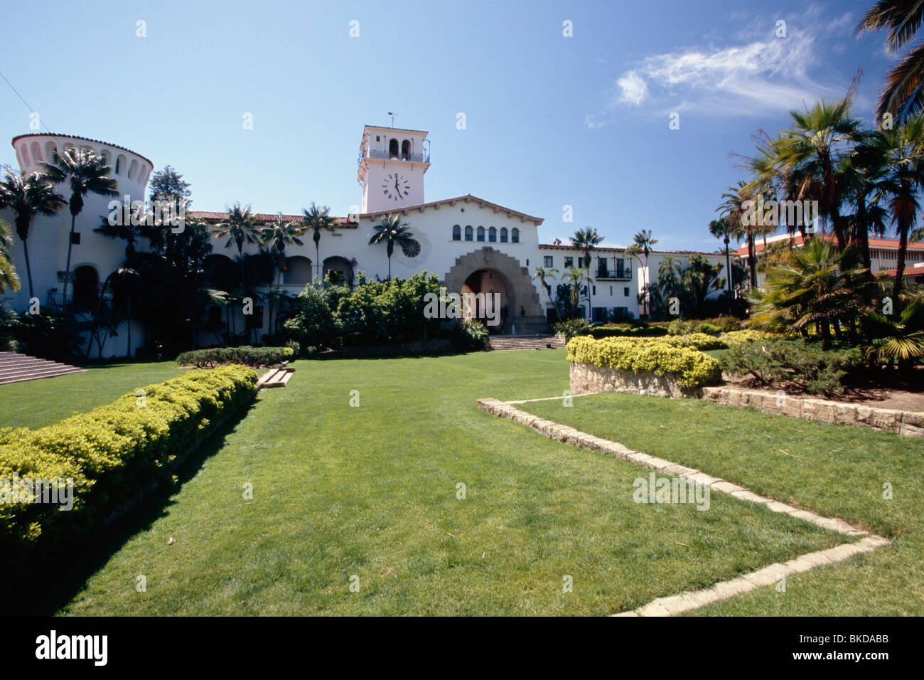 Courtyard View, Santa Barbara County Courthouse, California Stock Photo ...