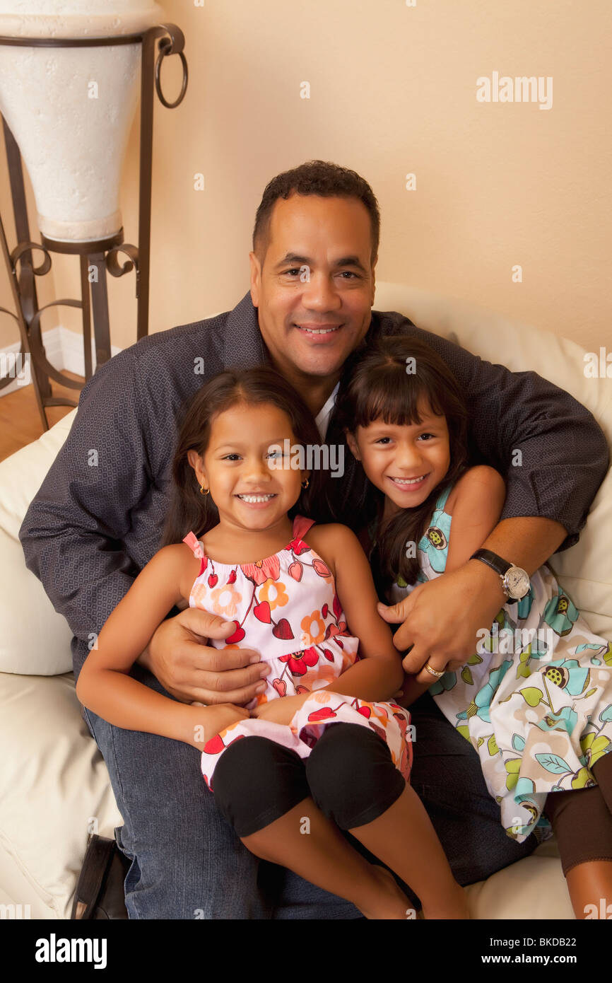 Father And Daughters Stock Photo - Alamy