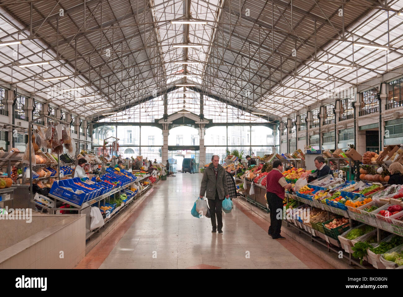 "Mercado de Ribeira", historic market building, offering fruit and ...