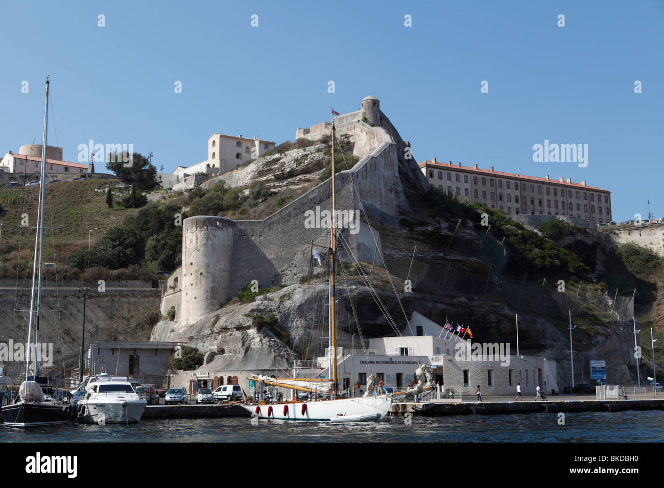 Bonifacio citadel view from the port Stock Photo - Alamy