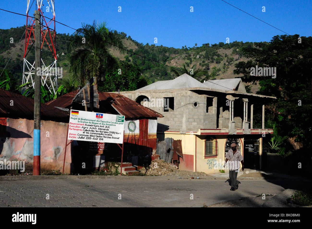 Man walking in Milot village, Cap Haitien, Haiti, Hispaniola, Greater ...