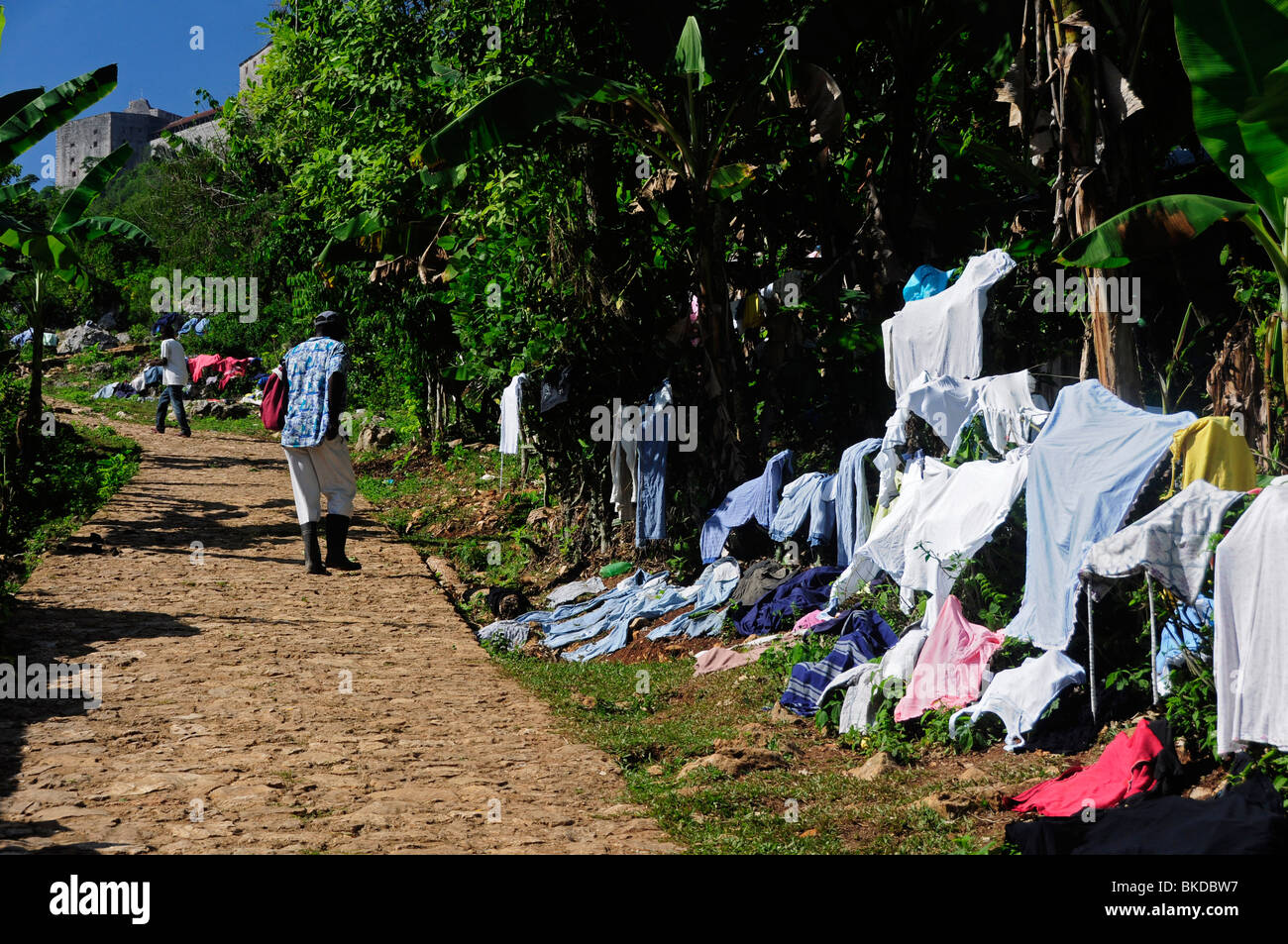Village people walking up towards the Citadel, Milot, Cap Haitien ...