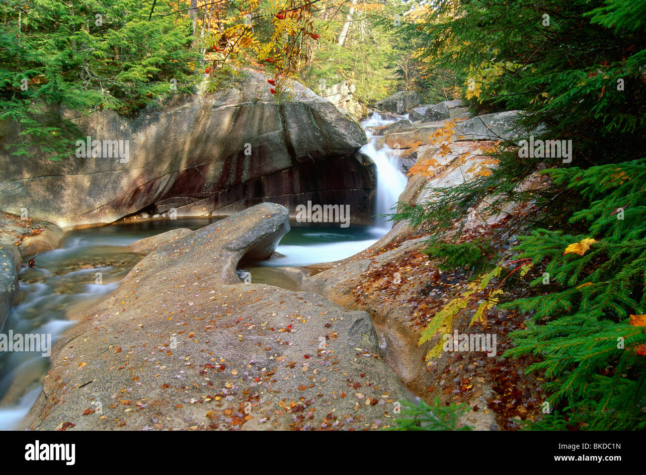 Water Cascades of the Basin, Franconia Notch State Park, White ...