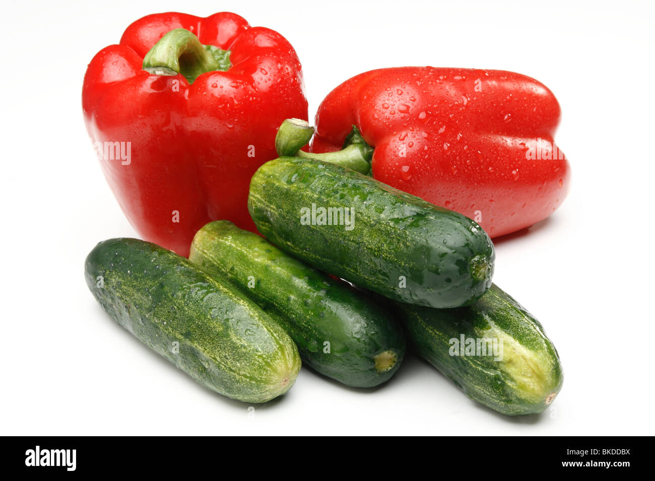 Red Peppers & Cucumbers Stock Photo - Alamy