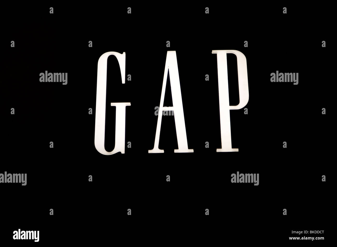Illuminated GAP sign at night Stock Photo - Alamy