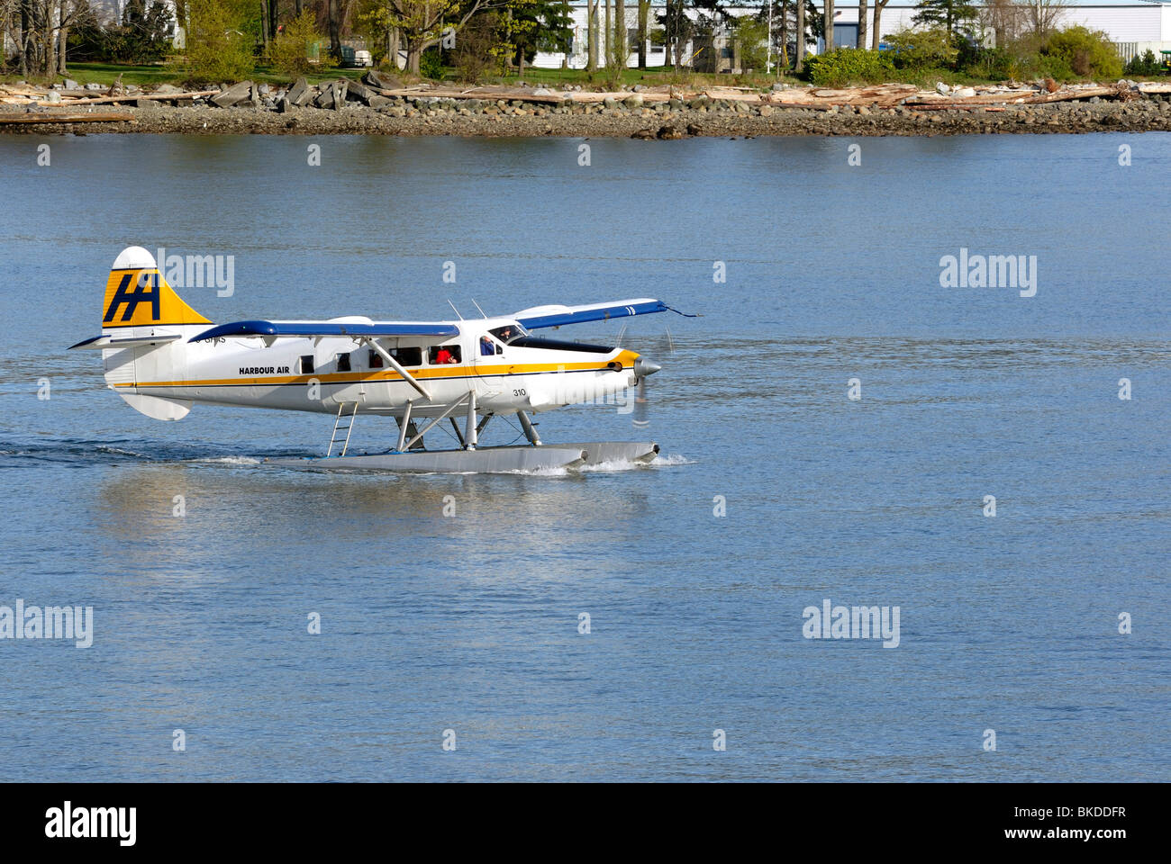 Harbour Air DHC-3 Turbine Single Otter float plane preparing to take ...