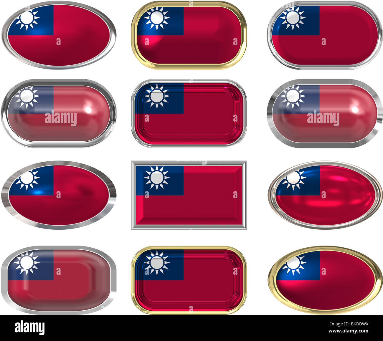twelve Great buttons of the Flag of Taiwan Stock Photo - Alamy