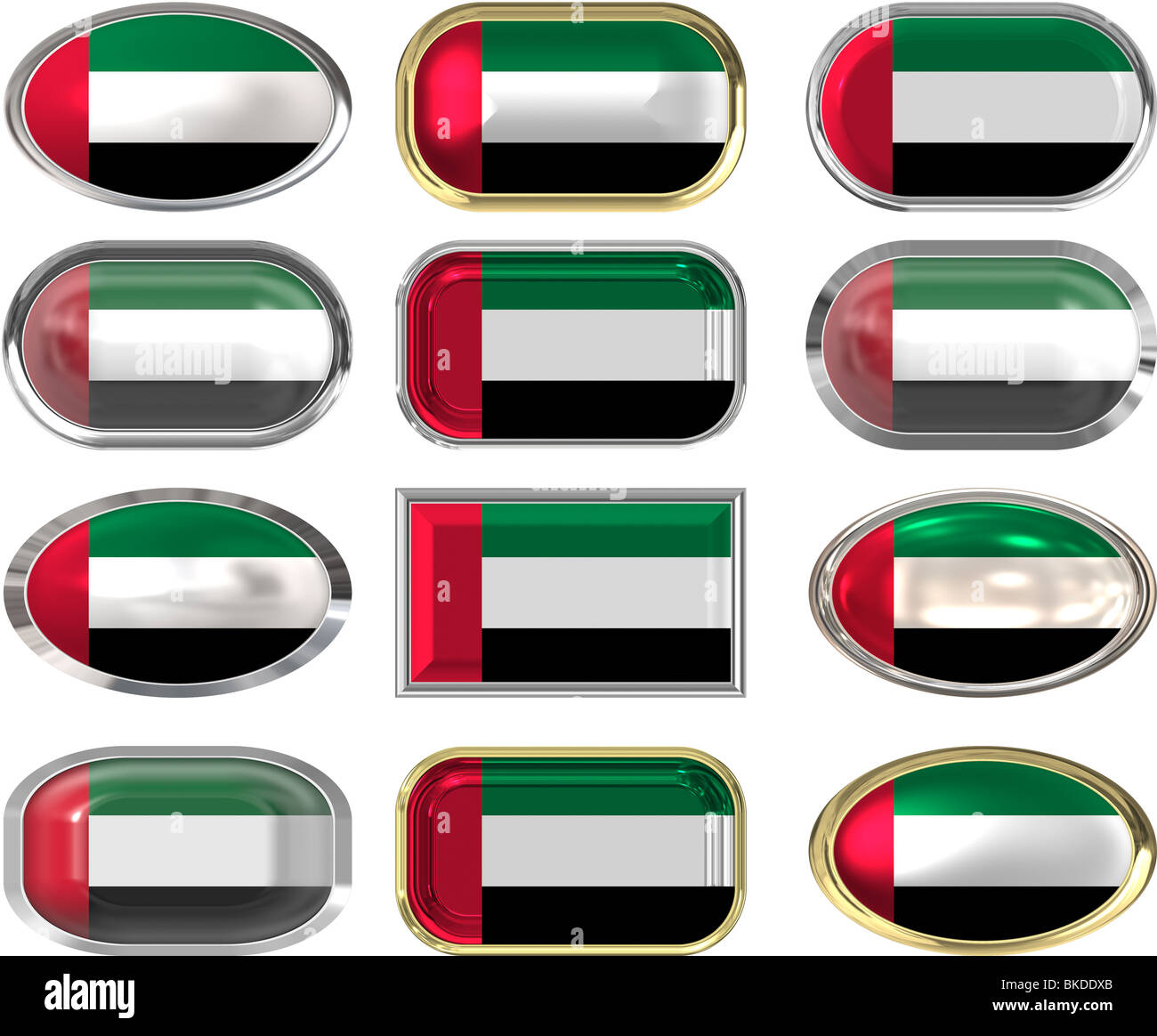 twelve Great buttons of the Flag of United arab Emirates Stock Photo ...