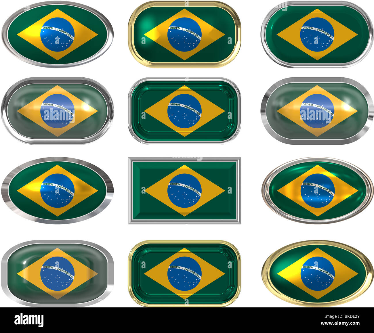 twelve buttons of the Flag of Brazil Stock Photo - Alamy
