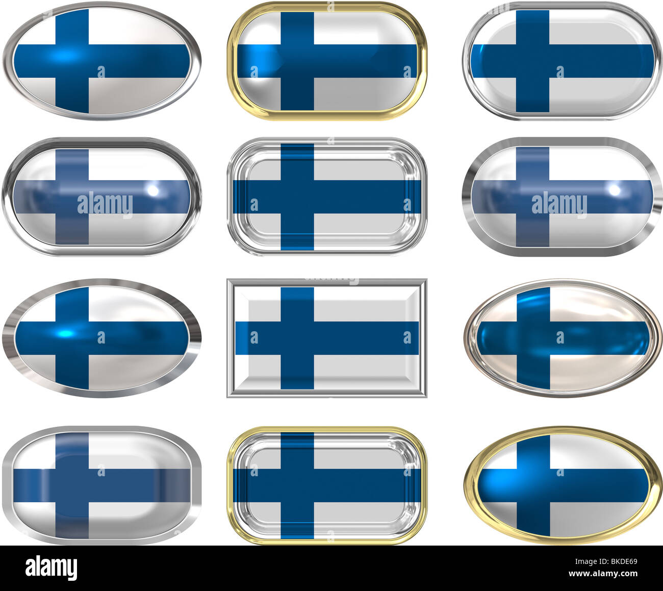 twelve buttons of the Flag of Finland Stock Photo - Alamy