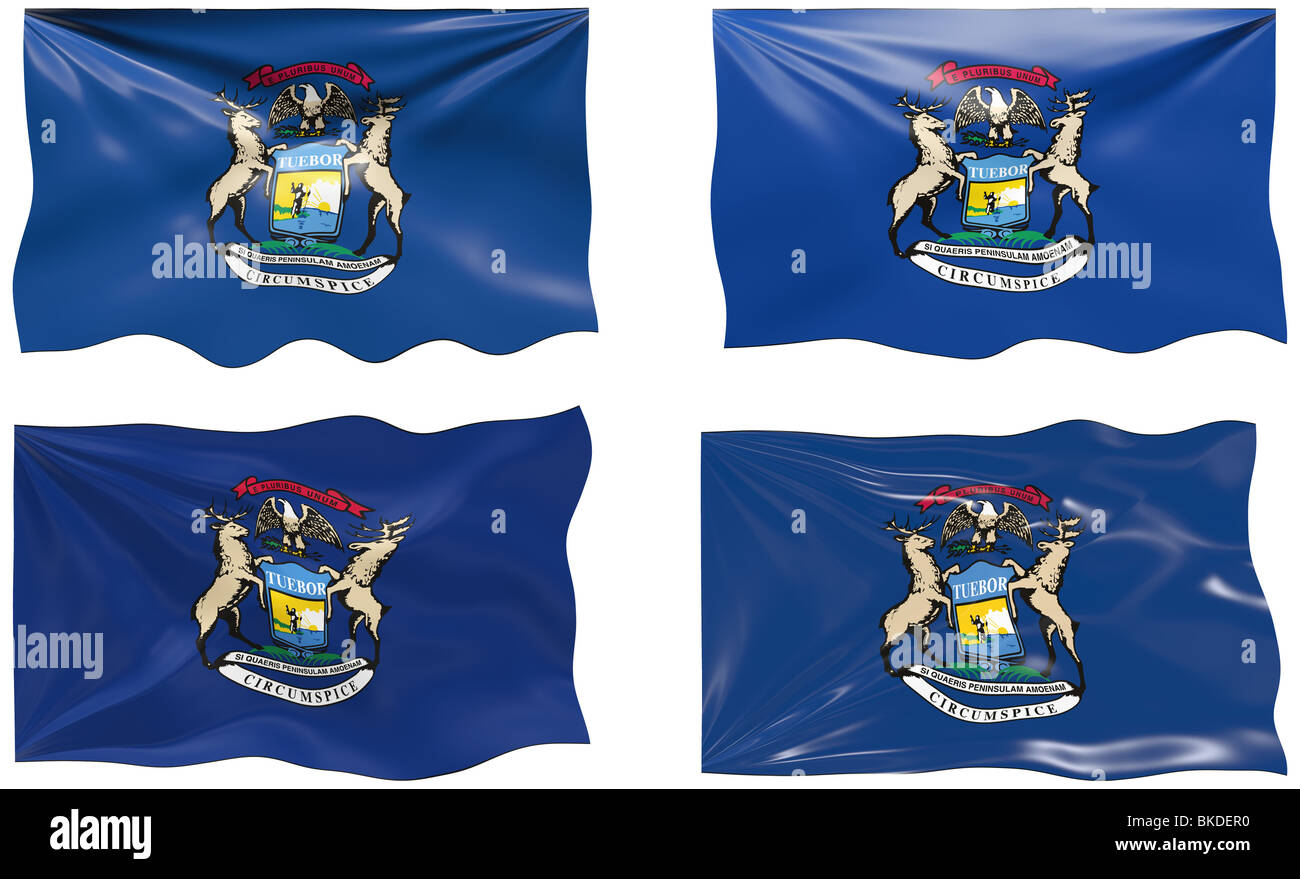 Great Image of the Flag of Michigan Stock Photo - Alamy