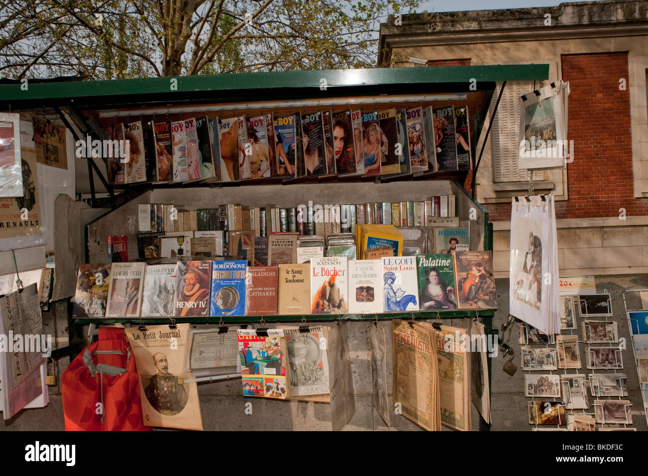 Old Books on Sale Outside Sidewalk Market, Paris, France, Seine River ...