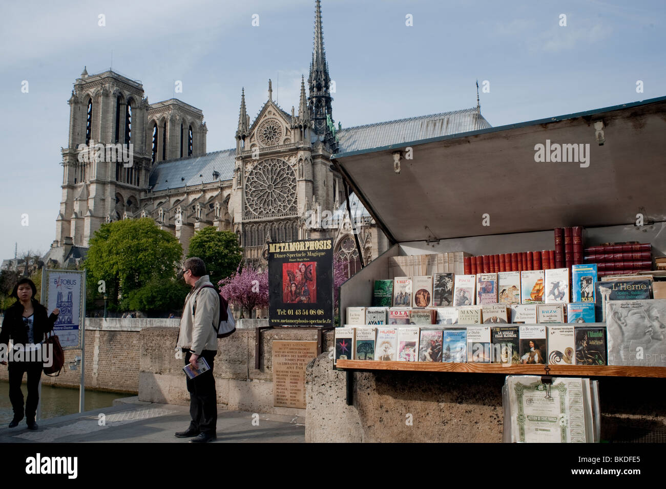 Old Books on Sale Outside Sidewalk Market, Paris, France, Seine River ...