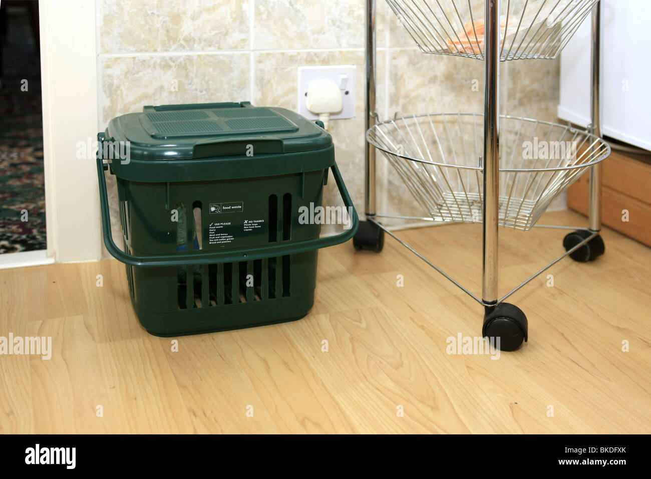 A Green food waste recycling dustbin for use in the kitchen of homes in ...