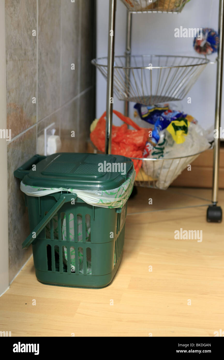 A Green food waste recycling dustbin for use in the kitchen of homes in ...