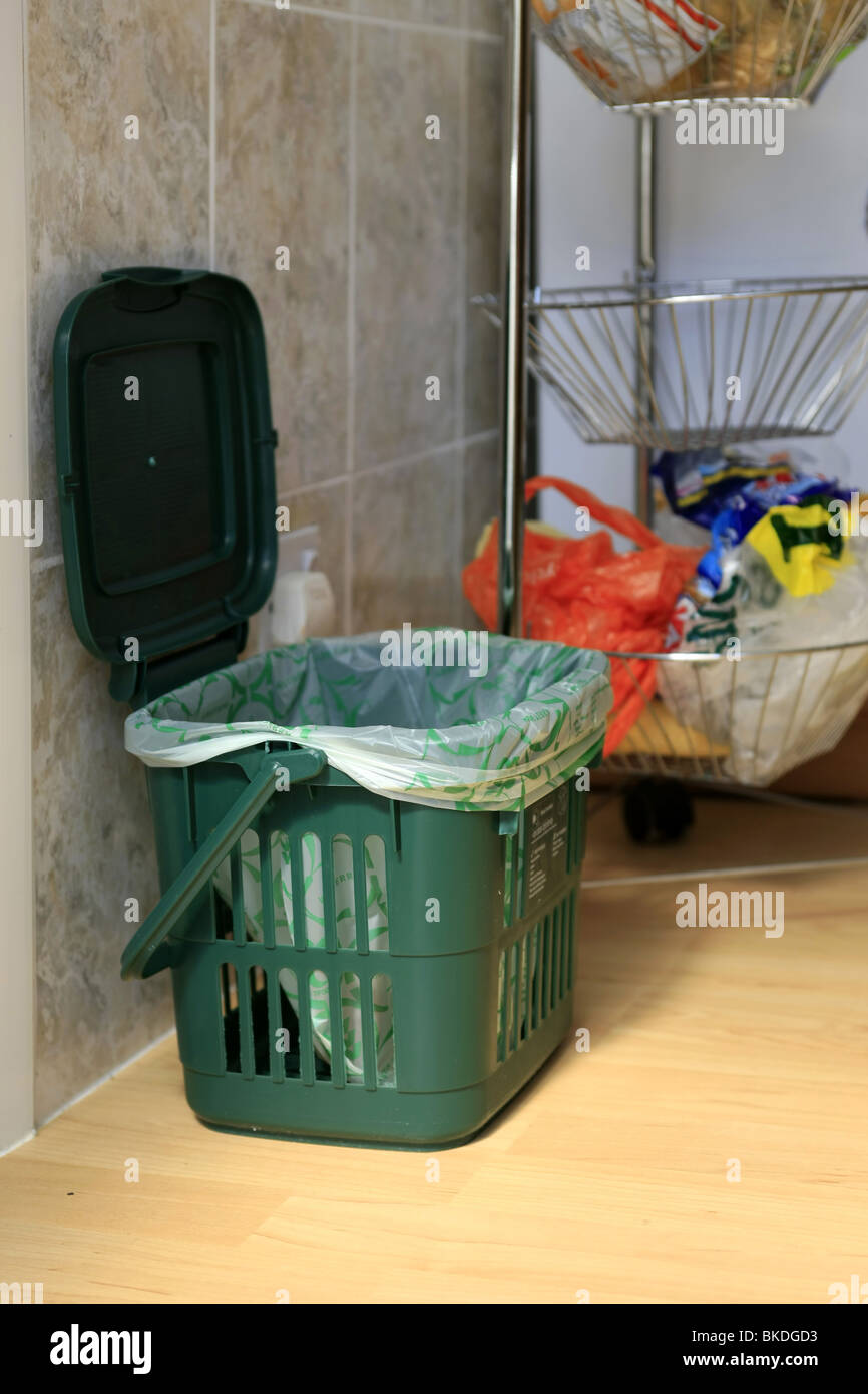 A Green food waste recycling dustbin for use in the kitchen of homes in ...