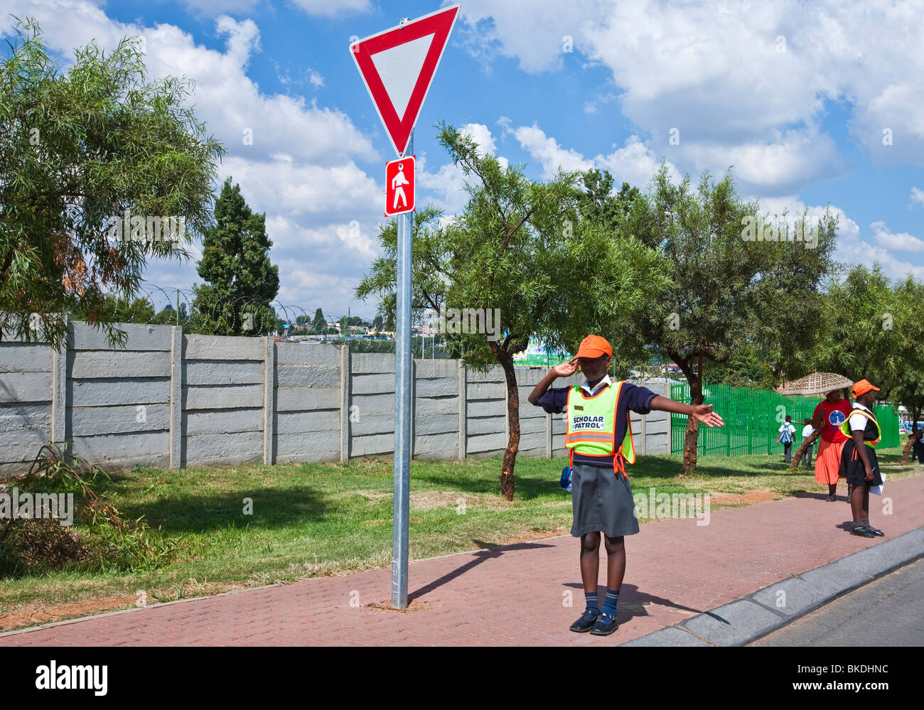 South Africa, Soweto, a scolar patrol at the school exit Stock Photo ...
