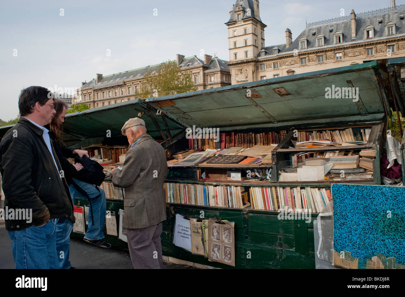 Old Books on Sale Outside Sidewalk Market, Paris, France, Seine River ...