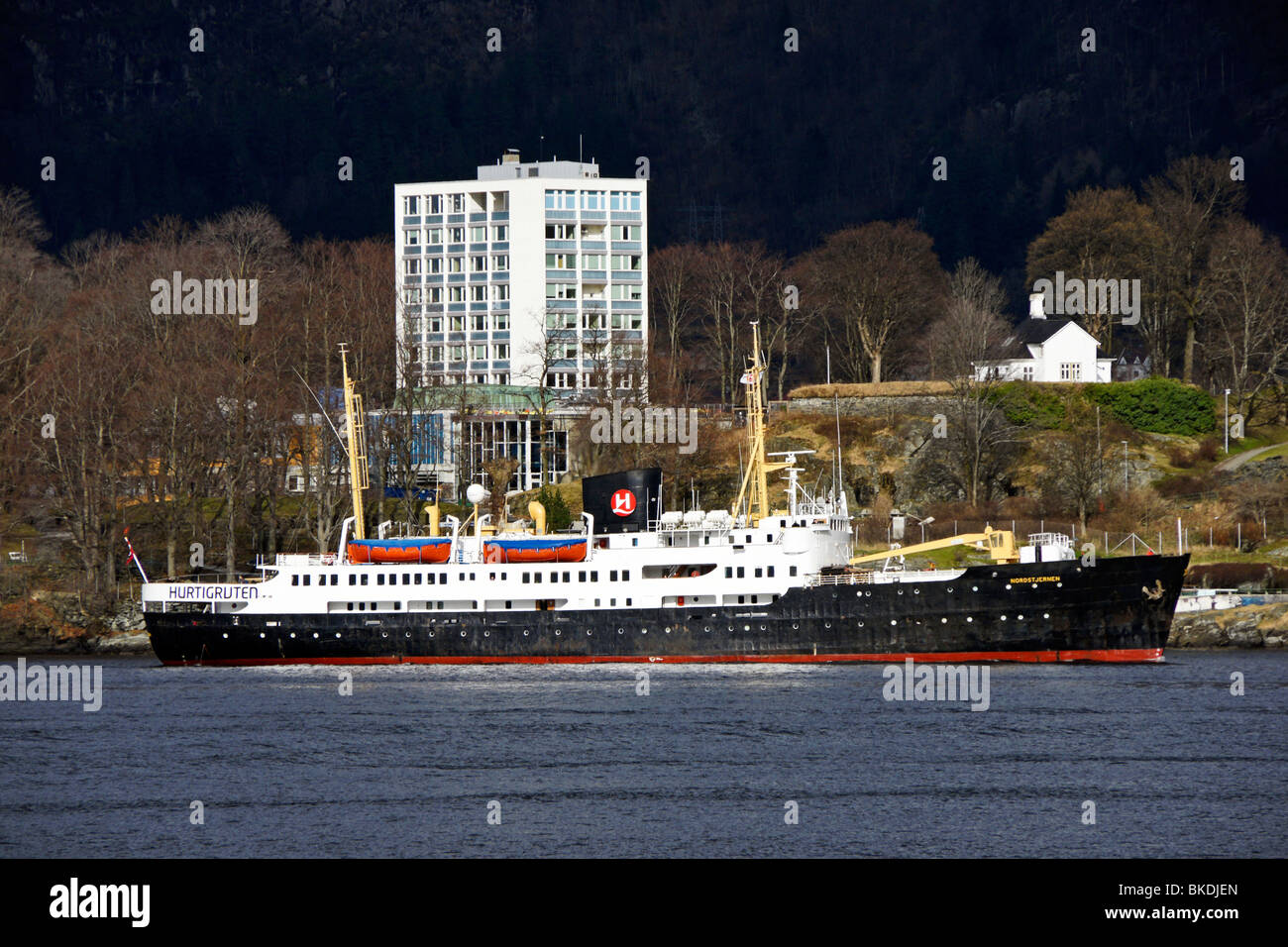 The 1956-built Hurtigruten passenger and cargo vessel Nordstjernen ...