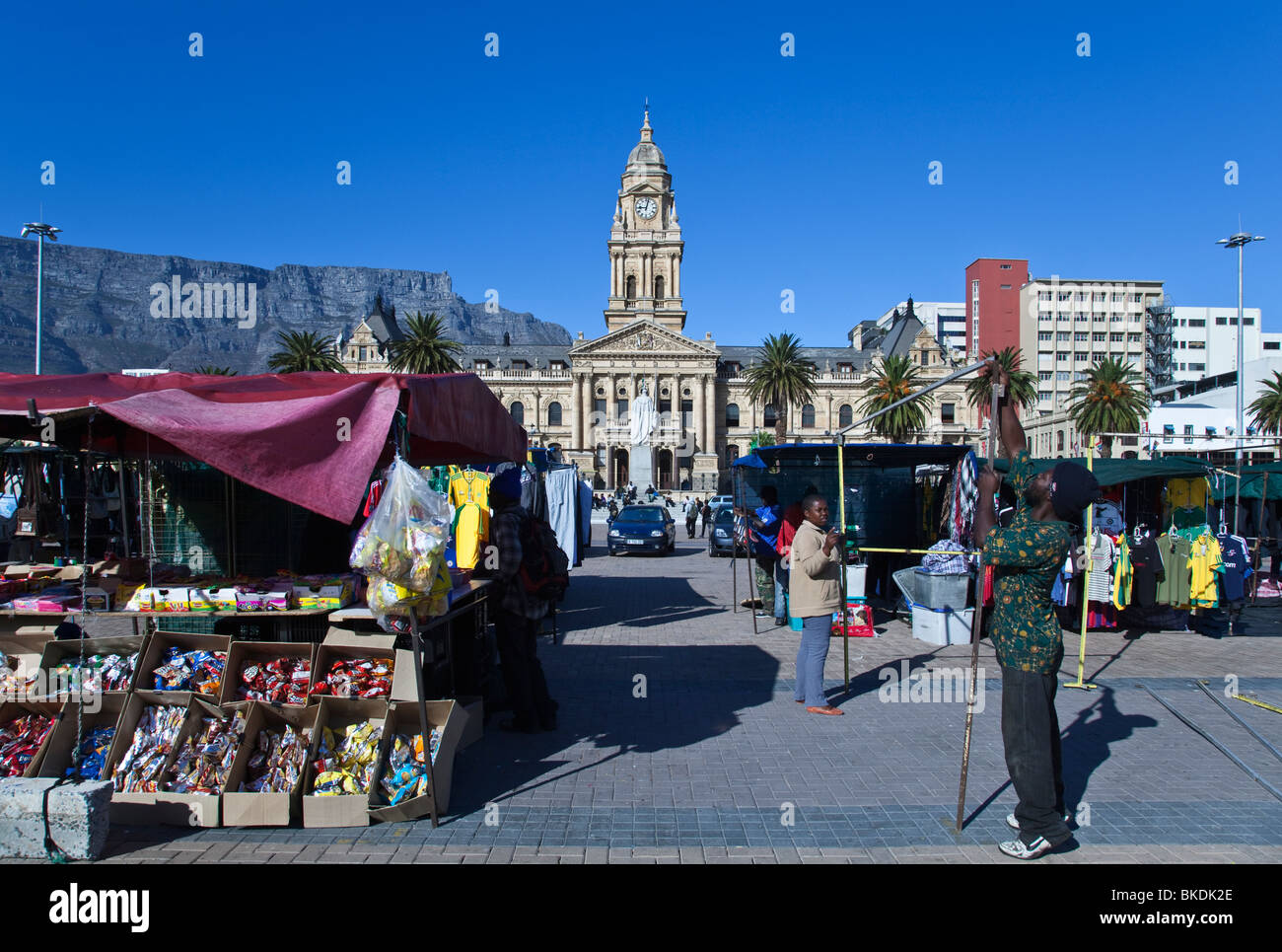 South Africa, Cape town, the market of Gran Parade square Stock Photo ...