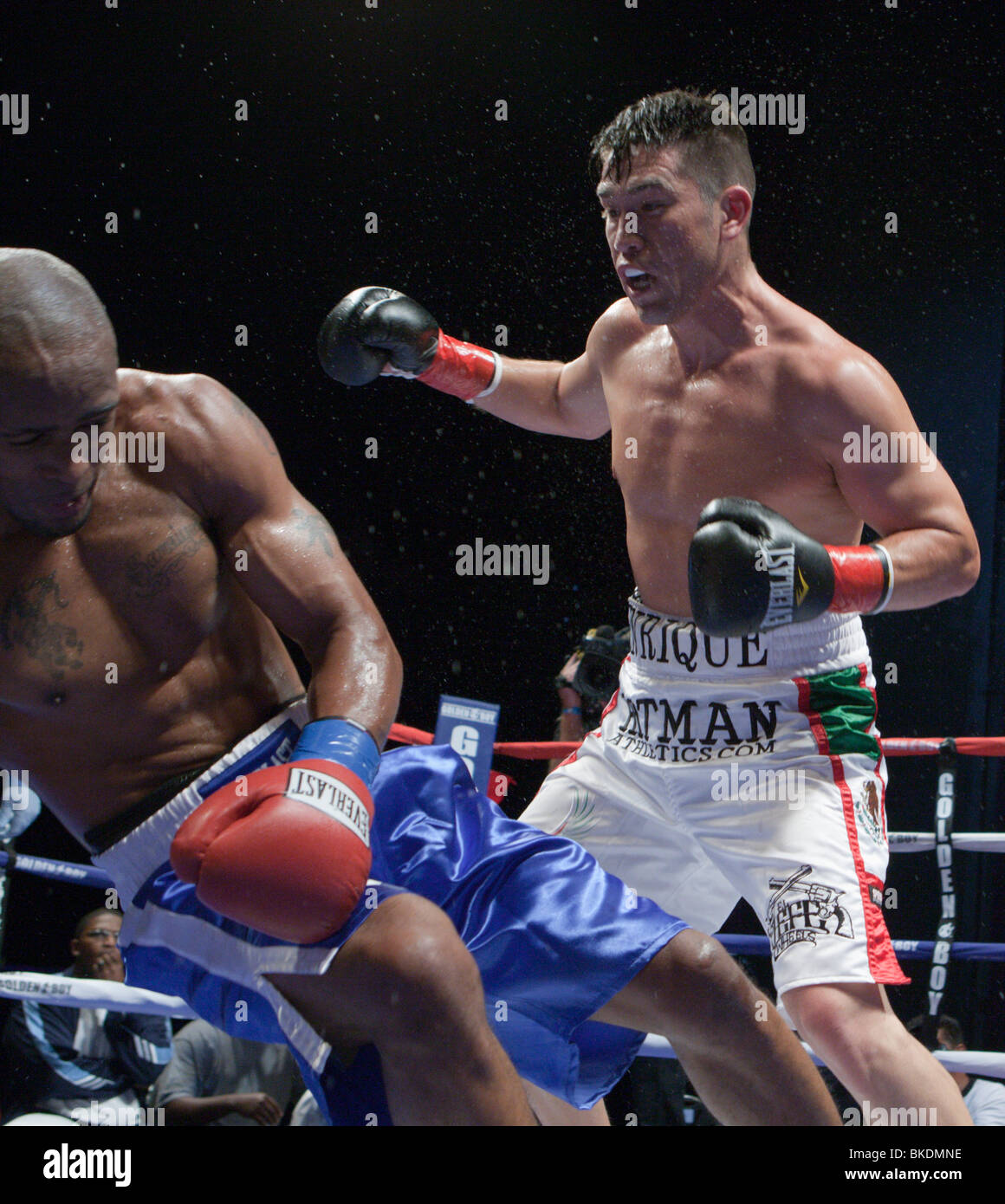 Julius Fogle going down after punch from Enrique Ornelas Stock Photo ...