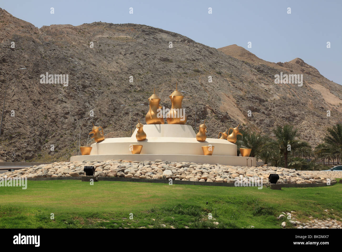 oriental monument in roundabout near Al-Bustan, Sultanate of Oman ...