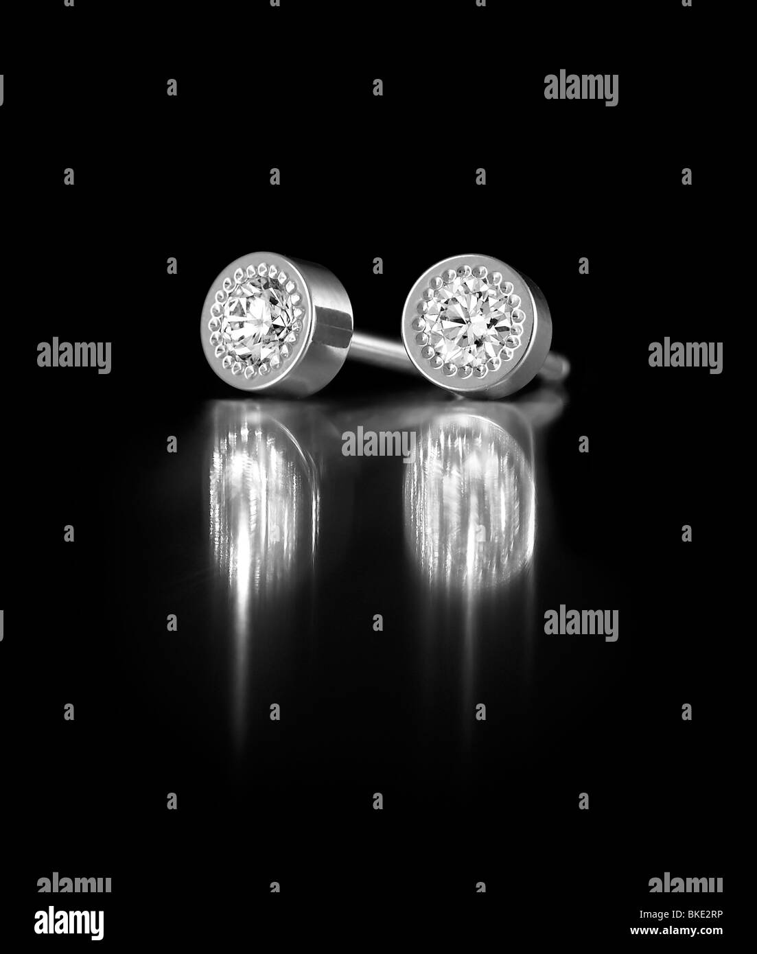 Earrings diamond Black and White Stock Photos & Images - Alamy